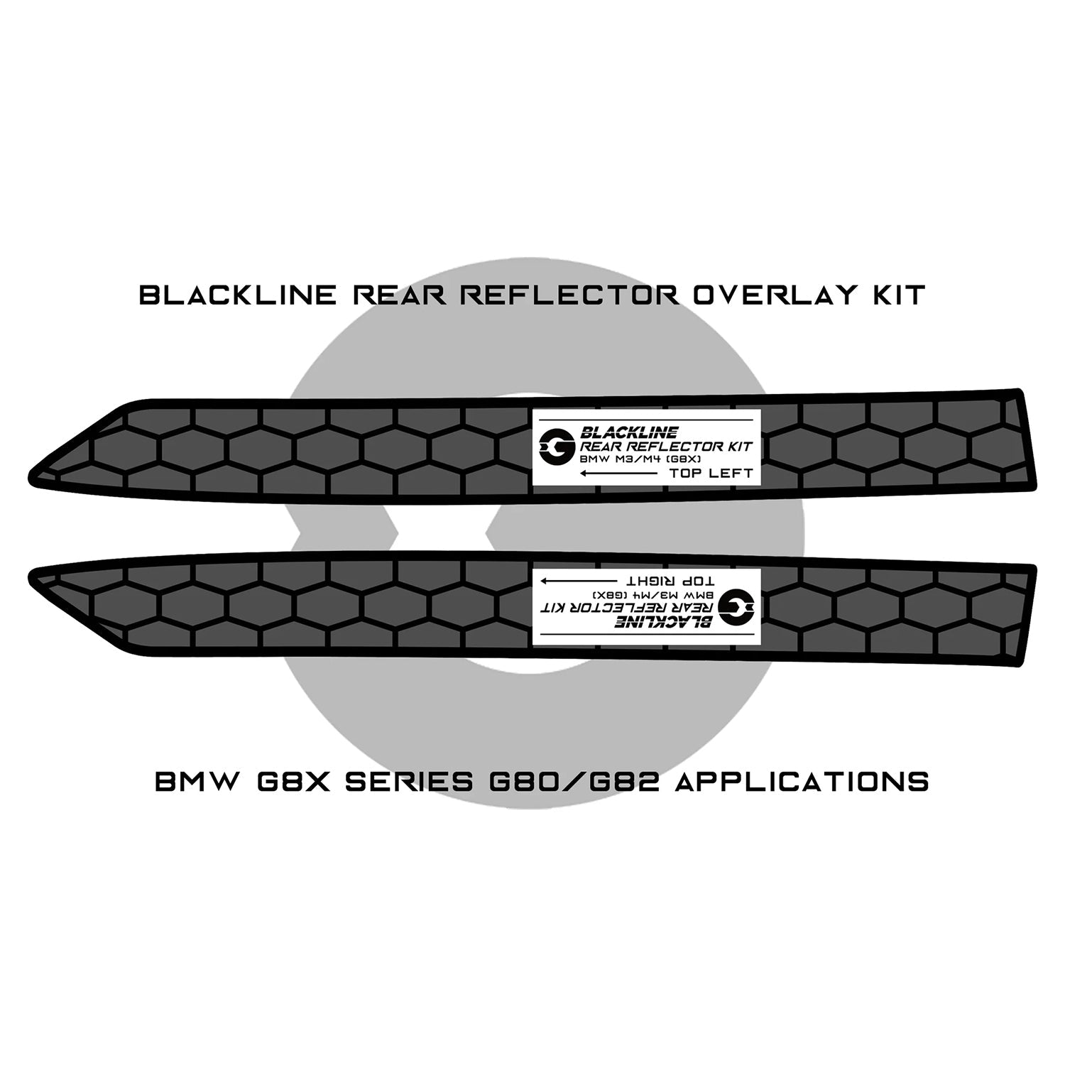 GoldenWrench BMW M3/M4 BLACKLINE Rear Reflector Overlay Kit (G80/G81/G ...